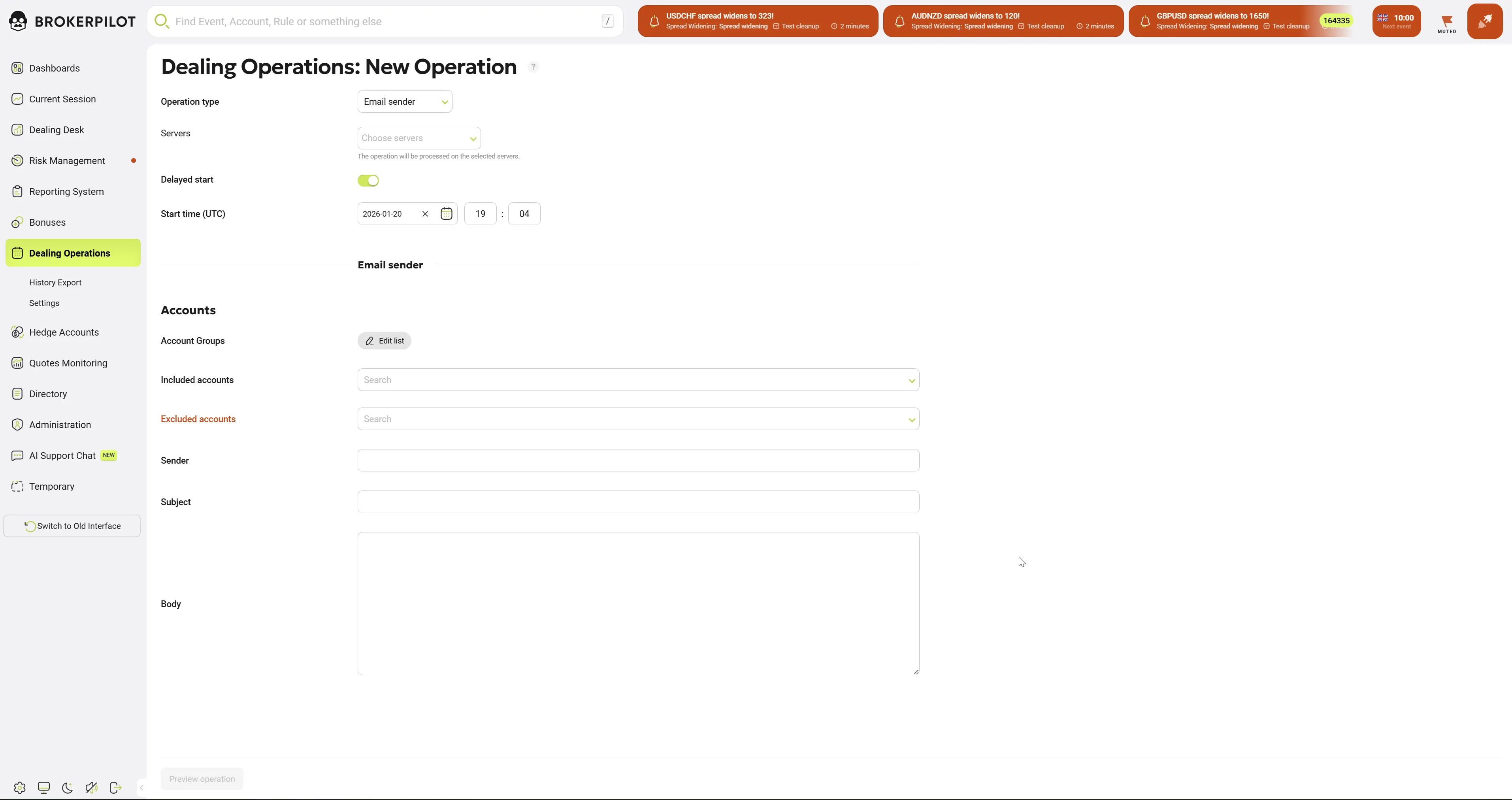 **Email Sender** | Brokerpilot